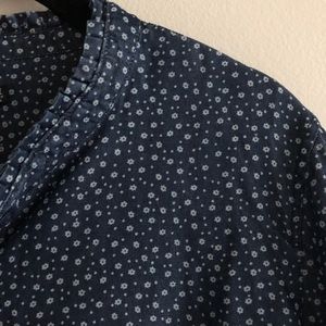 Max Jeans | Tops | Max Jeans Microflower Print Buttondown Xl | Poshmark